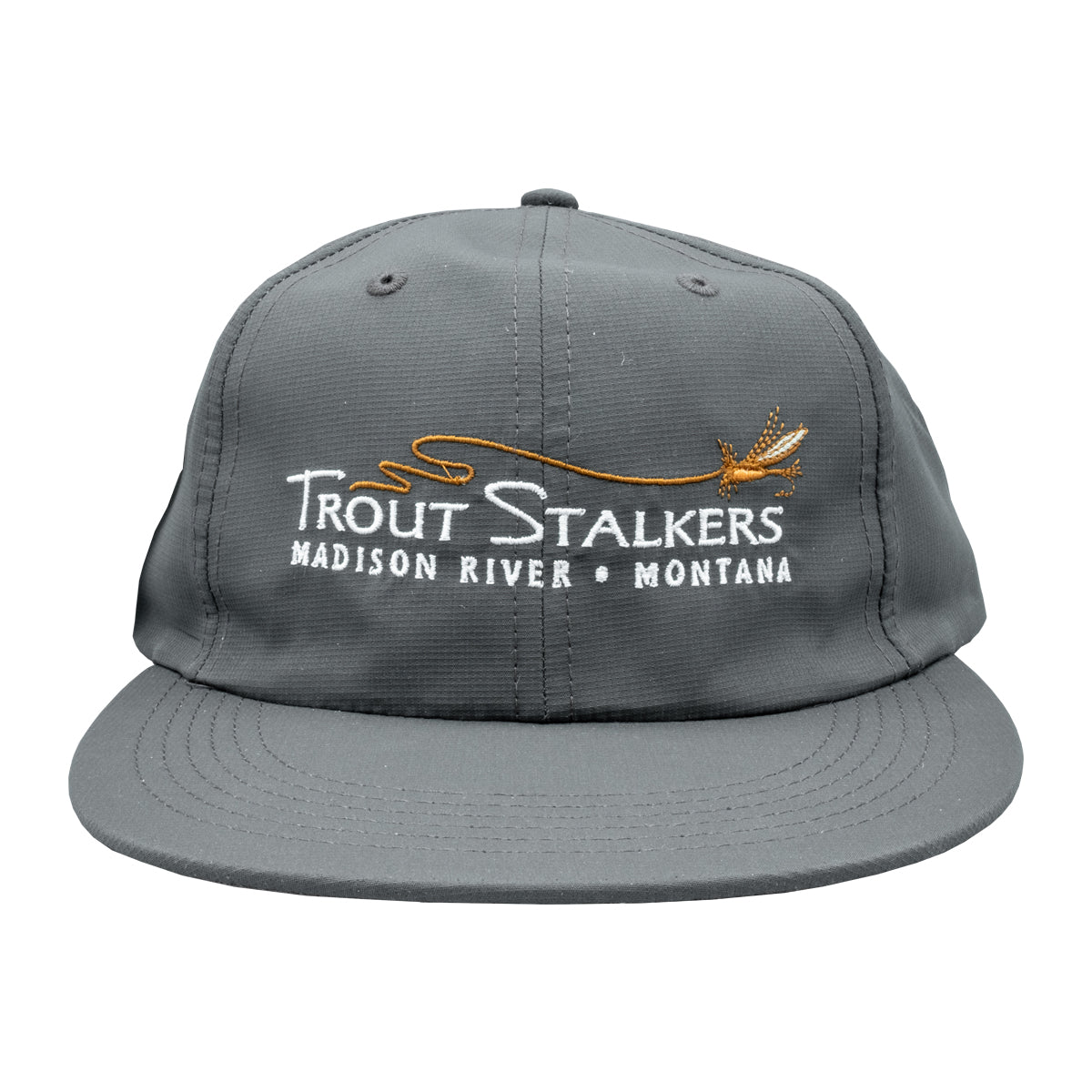MTS Logo The Backwoods Flat Bill Performance Cap Dark Grey – Trout ...