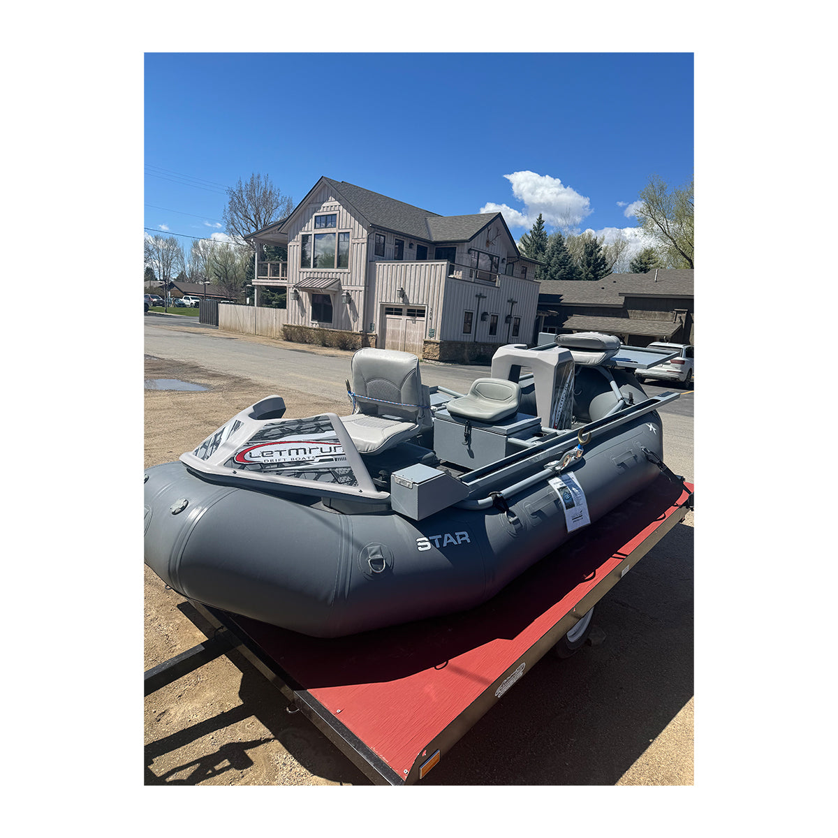 LetmRun Grey NRS Outlaw 13' Raft w/ Frame & Trailer Full Package ...